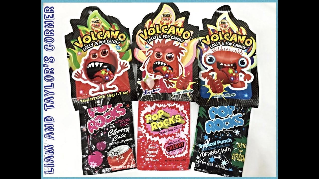 POP ROCKS and VOLCANO Lolly & Pop Candy | Taste Test | Liam and Taylor ...
