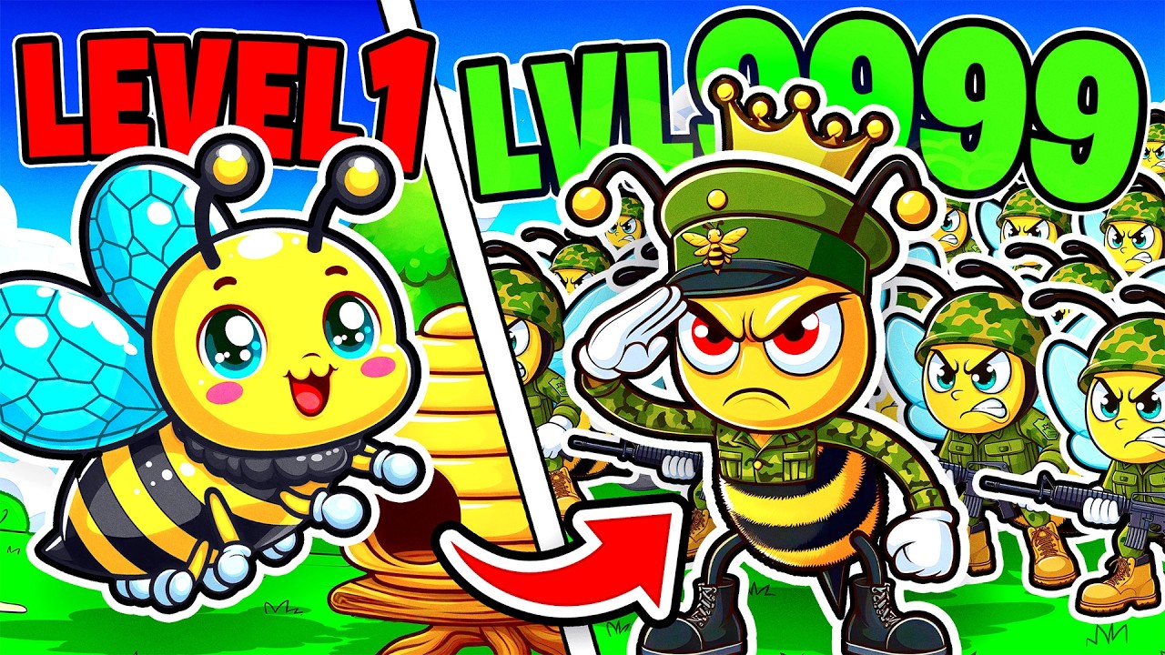 Upgrading 1 BEE to 100,000 BEE ARMY in Pocket Bees - YouTube