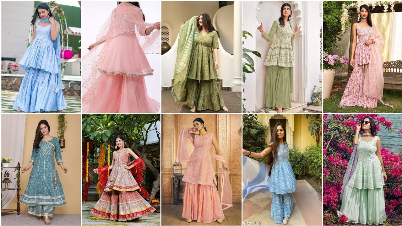 New trending Sharara with frock design ideas for girls 2023 / selected ...