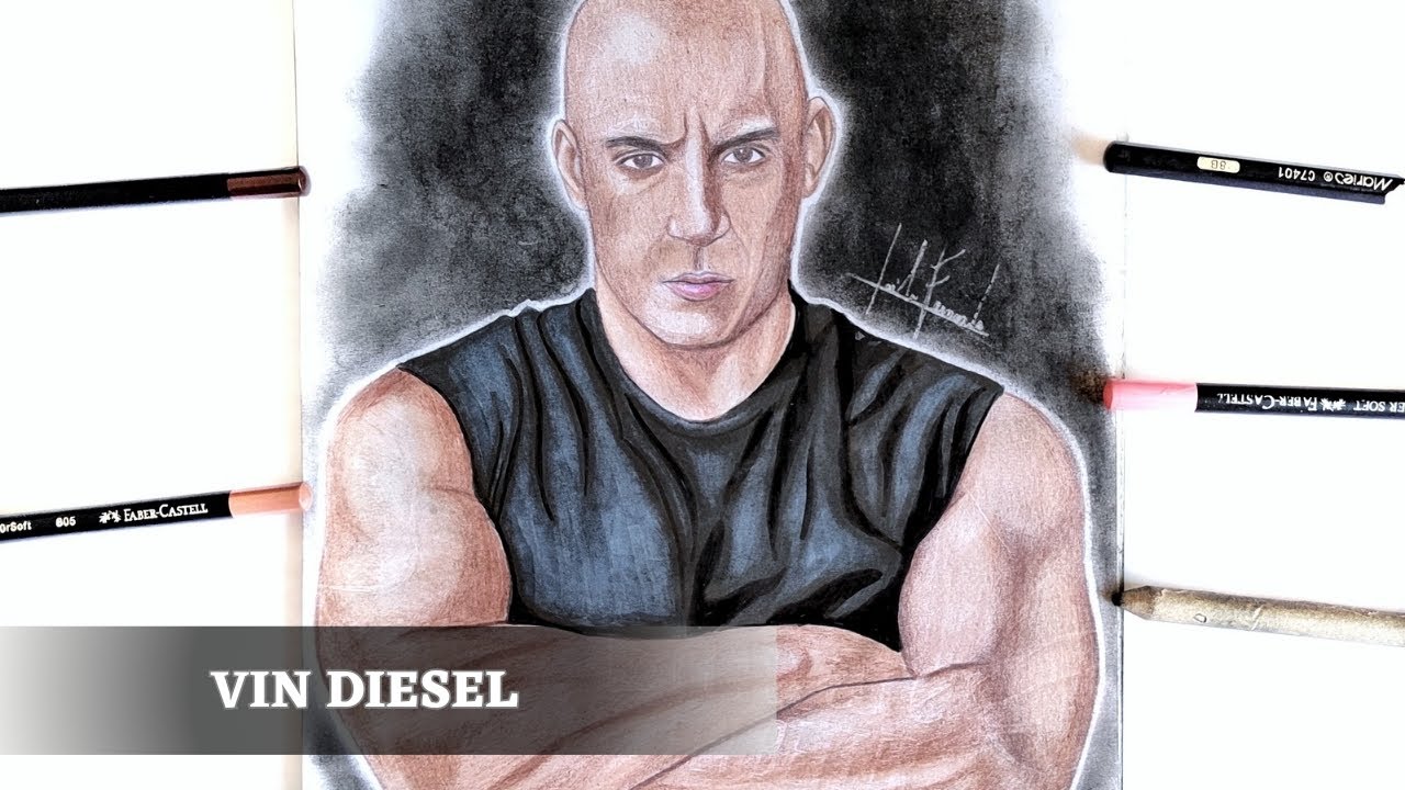 Desenhando Vin Diesel #vindiesel #velozesefuriosos #drawing - YouTube