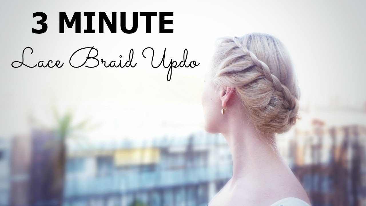 3 Minute Lace Braid Updo | Hairs Affairs - YouTube