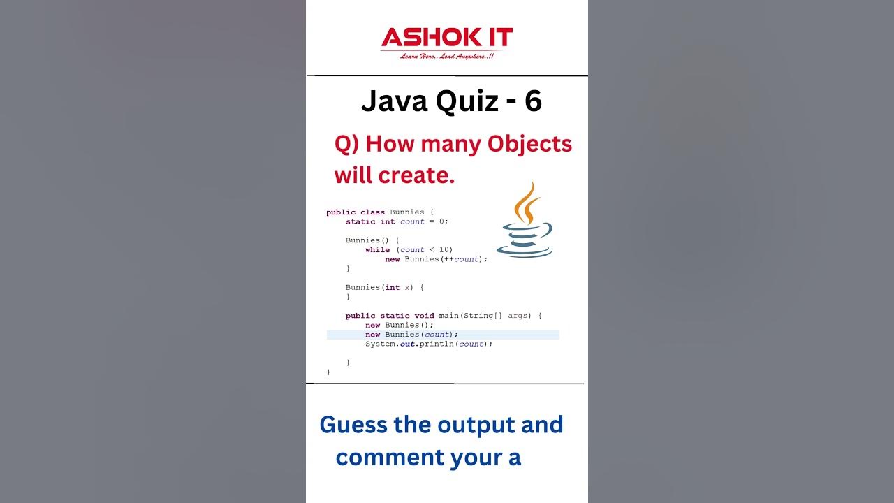 Java Quiz 06 Comment Your Answer Ashokit Job Fullstack Youtube