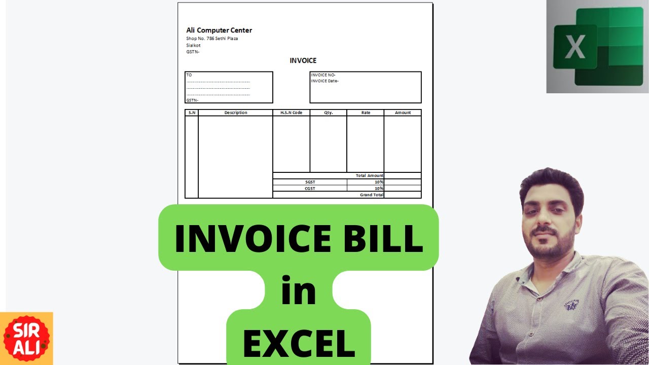 How to create invoice bill in excel - Excel - Excel tutorial - YouTube