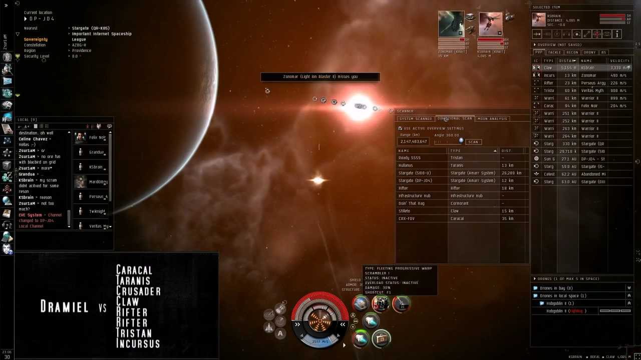 EVE Online: Dramiel vs Frigates/Ceptors - YouTube