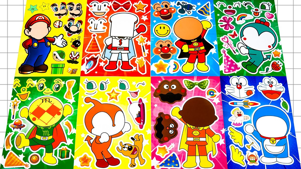 ANPANMAN STICKER BOOK MAKEOVER 🍞 | FUN WITH ANPANMAN, DOKINCHAN ...