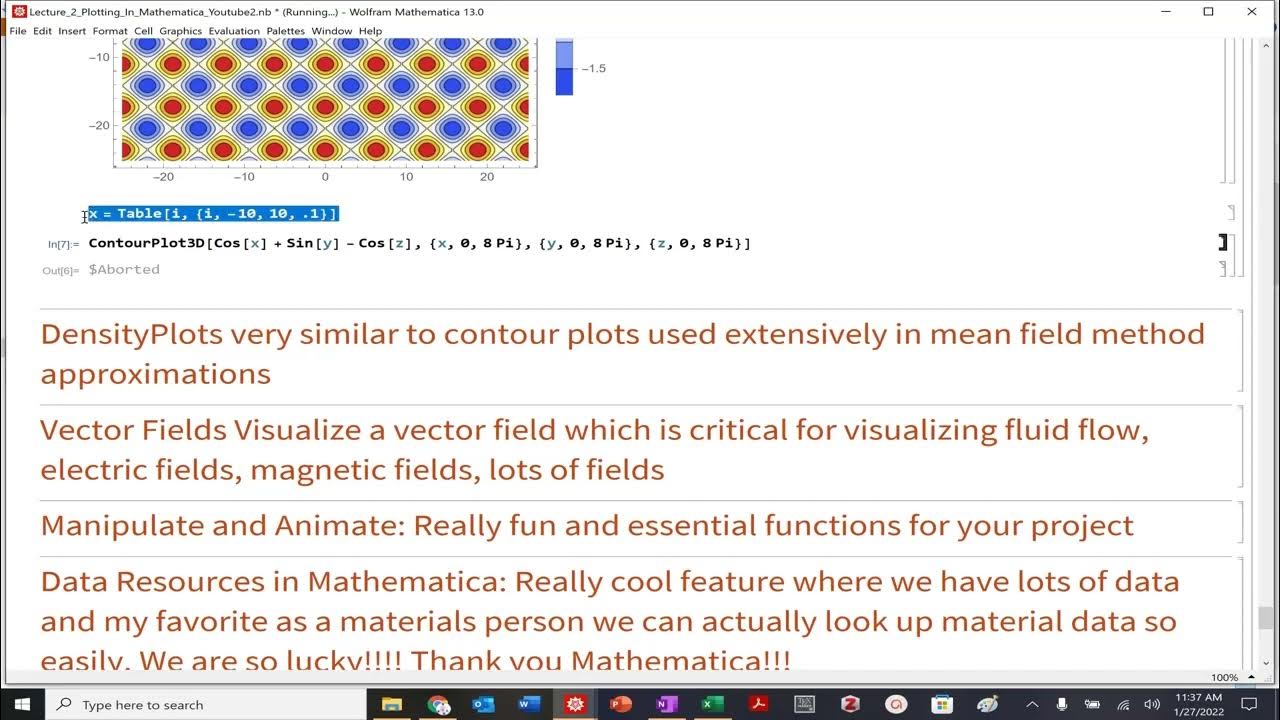 Mathematica Contour Plots, Density Plots, and Vector Fields in Mathematica - YouTube