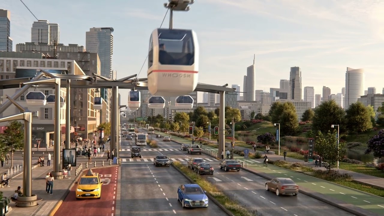 Whoosh är ett linbanesystem för stadstrafik. Ska testas i Nya Zeeland ...