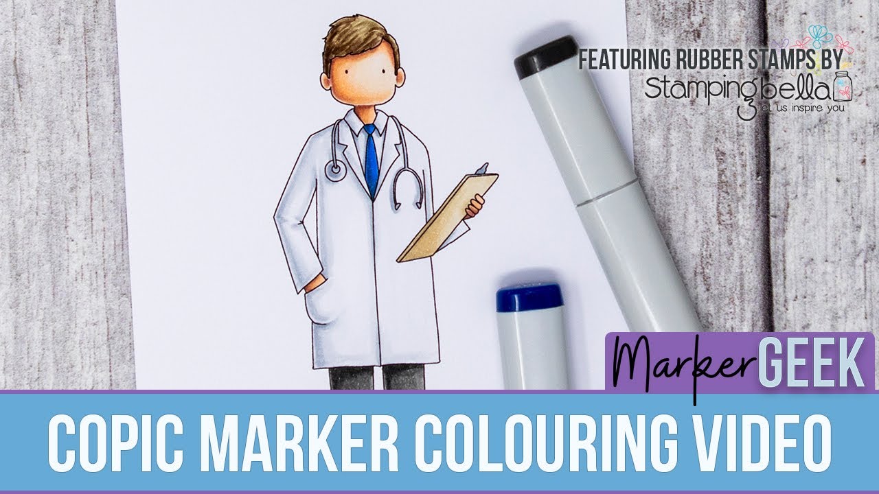 Copic Marker Colouring My Favorite Doctor Stamping Bella Rubber Stamp ...