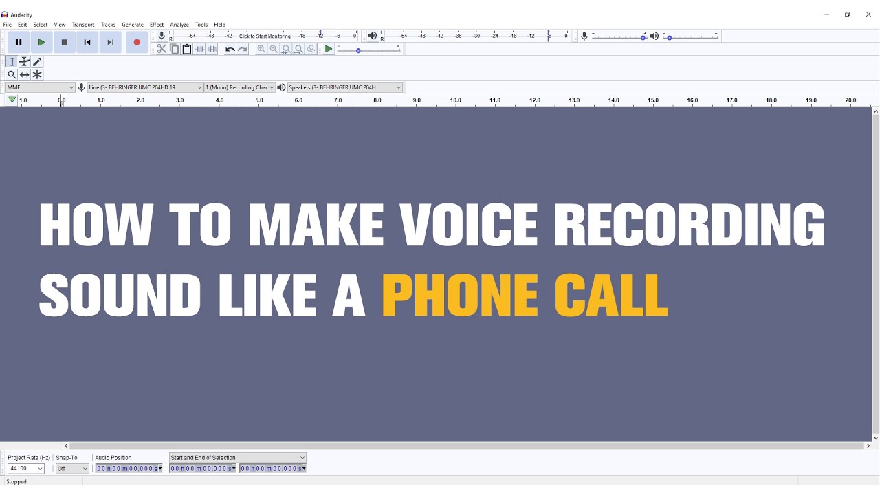 How to Make Your Voice Sound Like a Phone Call in Audacity - YouTube