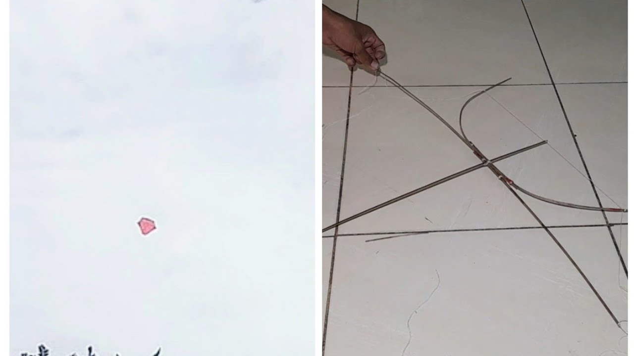 cara membuat layang layang cangcut merah ukuran 50cm - YouTube