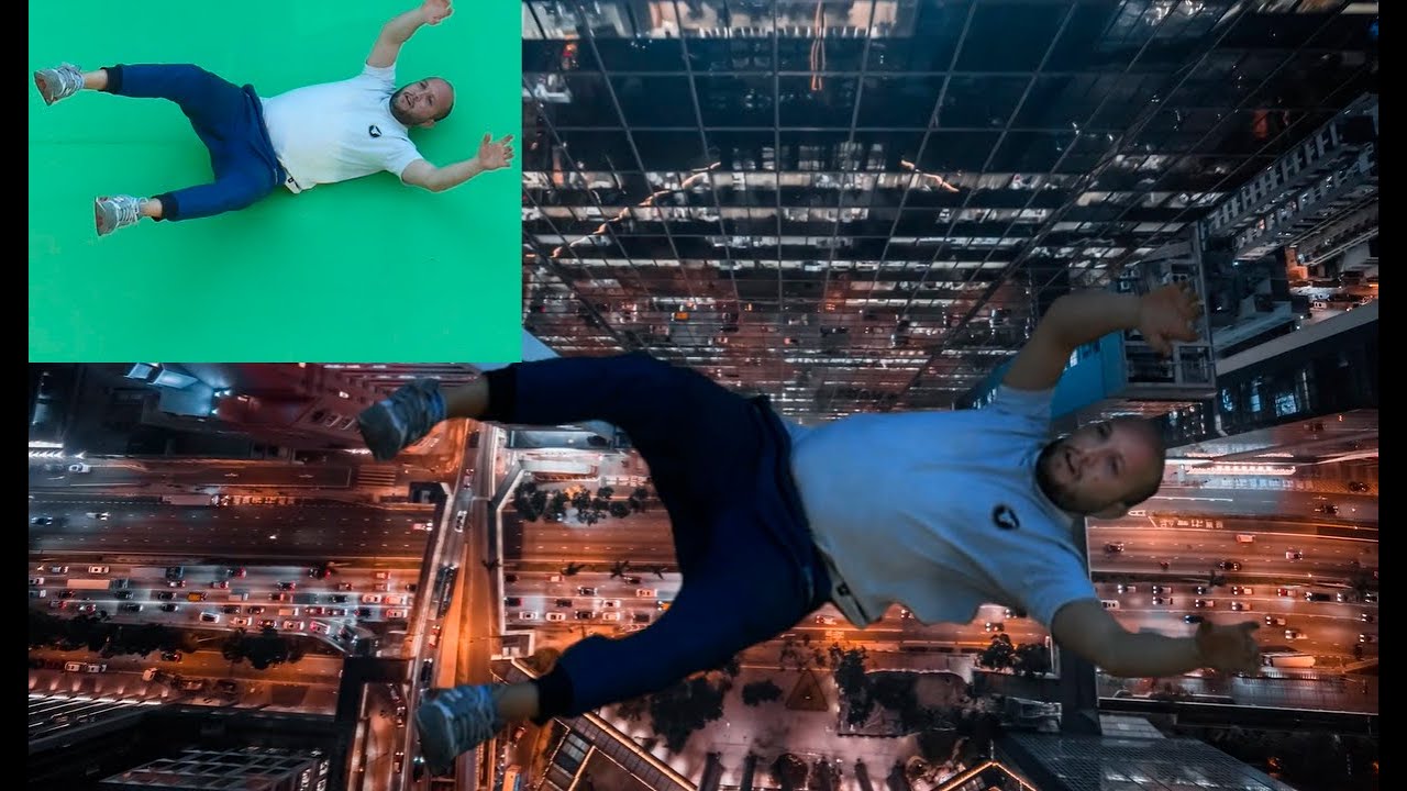 Green screen effects - Chroma Key Tutorial - Falling from the sky ...