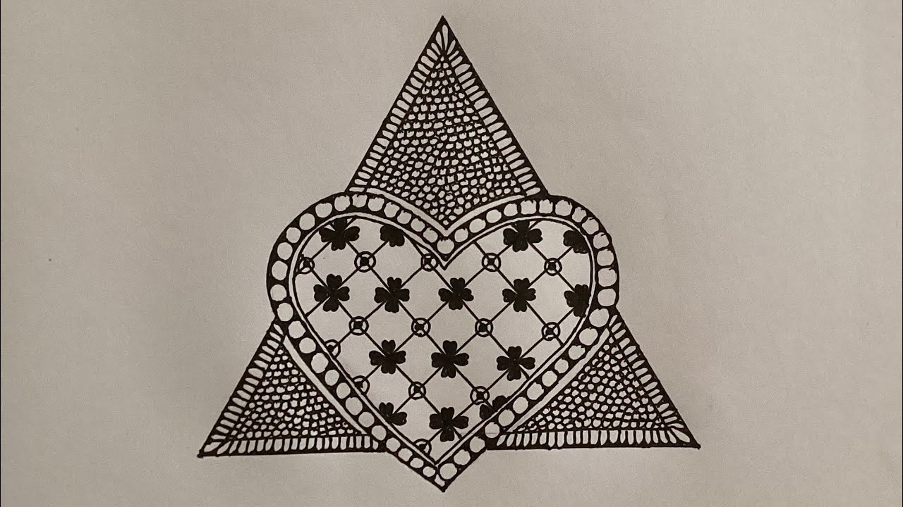Easy Triangle Mandala || Simple Heart Mandala Art for Beginners - YouTube