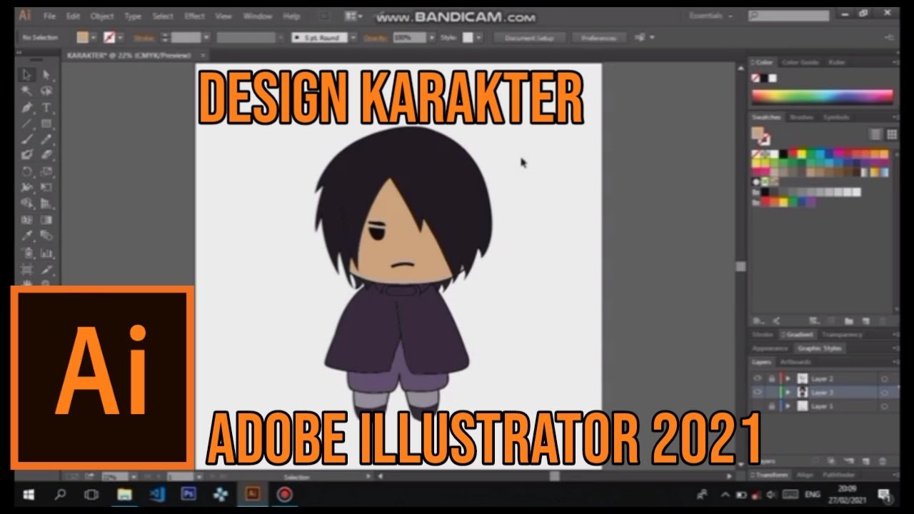 TUTORIAL MEMBUAT DESIGN KARAKTER ADOBE ILLUSTRATOR | Tugas Design ...