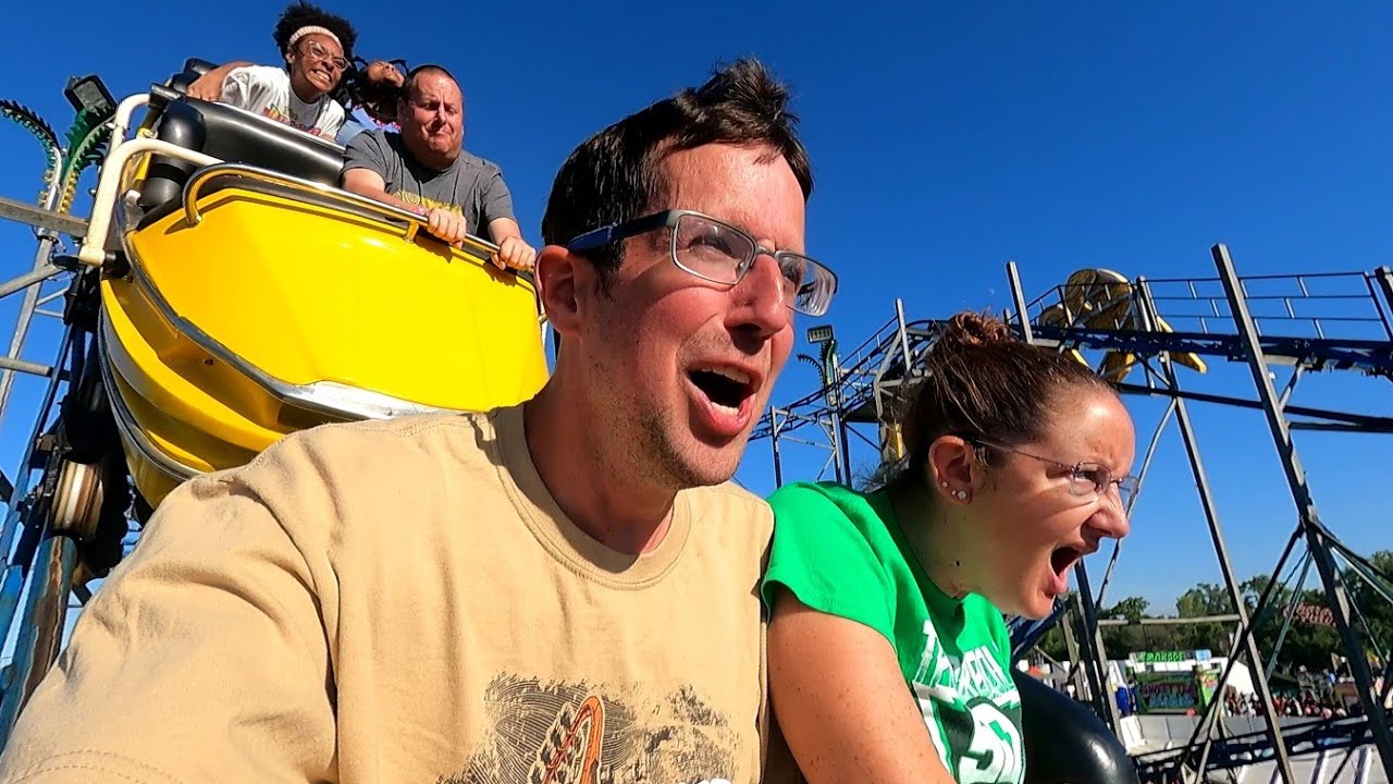 Riptide coaster (on-ride) roller coaster at Wisconsin State Fair ...