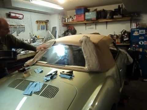 Karmann Ghia - Stretching The Convertible Top - YouTube