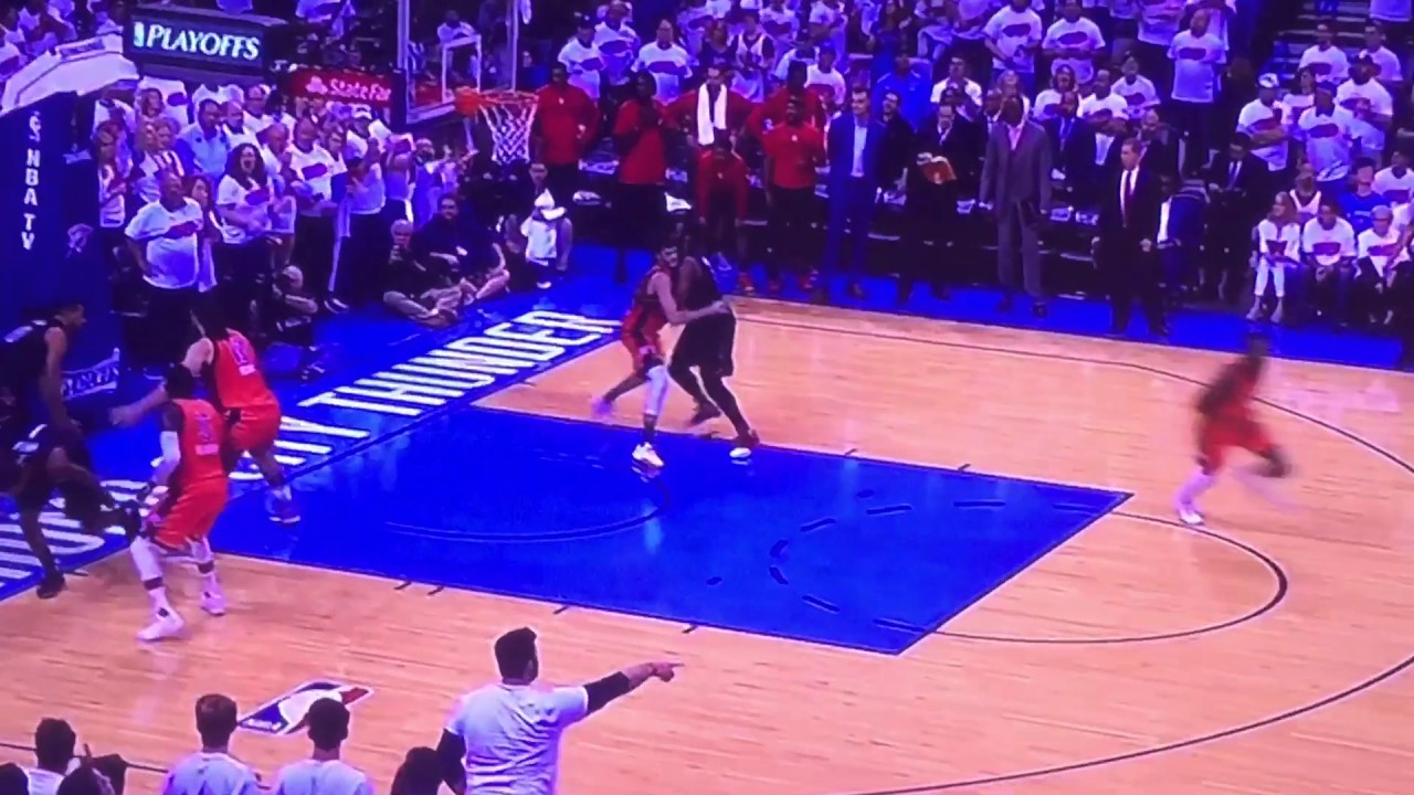 REFEREES CHEAT TO BEAT THUNDER | JAMES HARDEN PUSHES OFF ABRINES ...