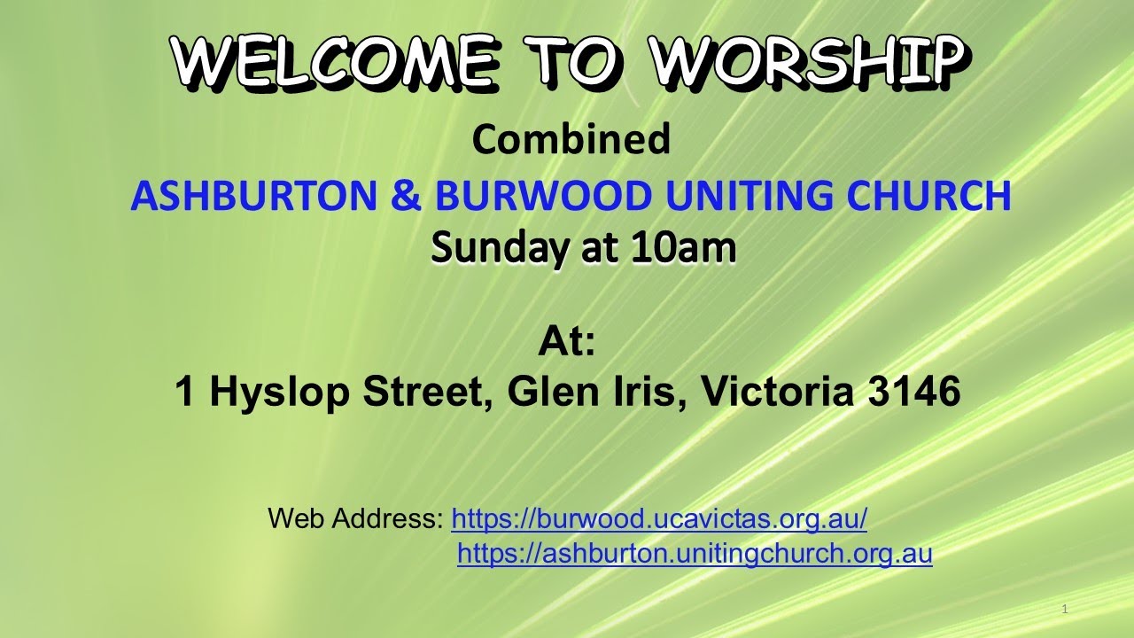 Ashburton & Burwood Uniting Church Service 1 Dec. 2024 - YouTube