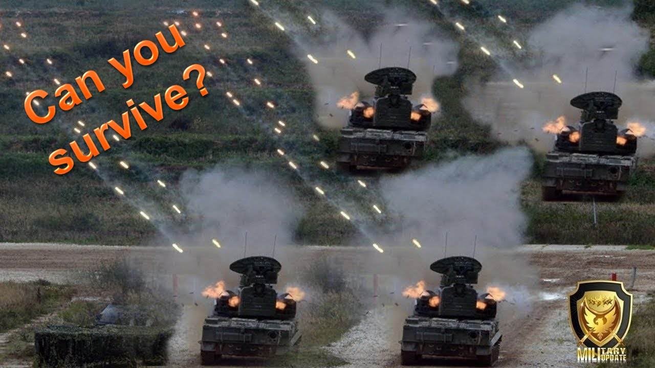 Insane 2K22M1 Tunguska M in Action massive Fire 30mm anti aircraft ...