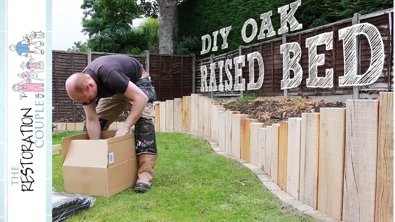 VERTICAL OAK SLEEPER RAISED BED - Complete Build - YouTube