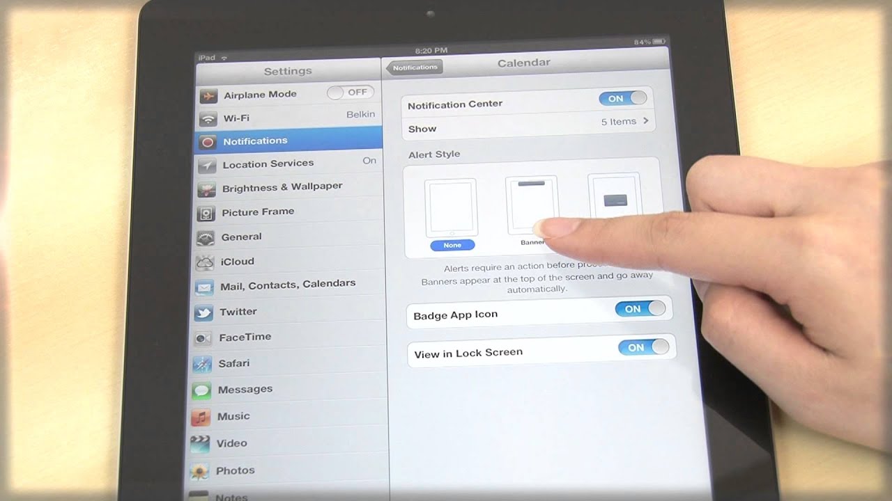 How to Set Notifications on Apple The new iPad (iPad 3) - YouTube