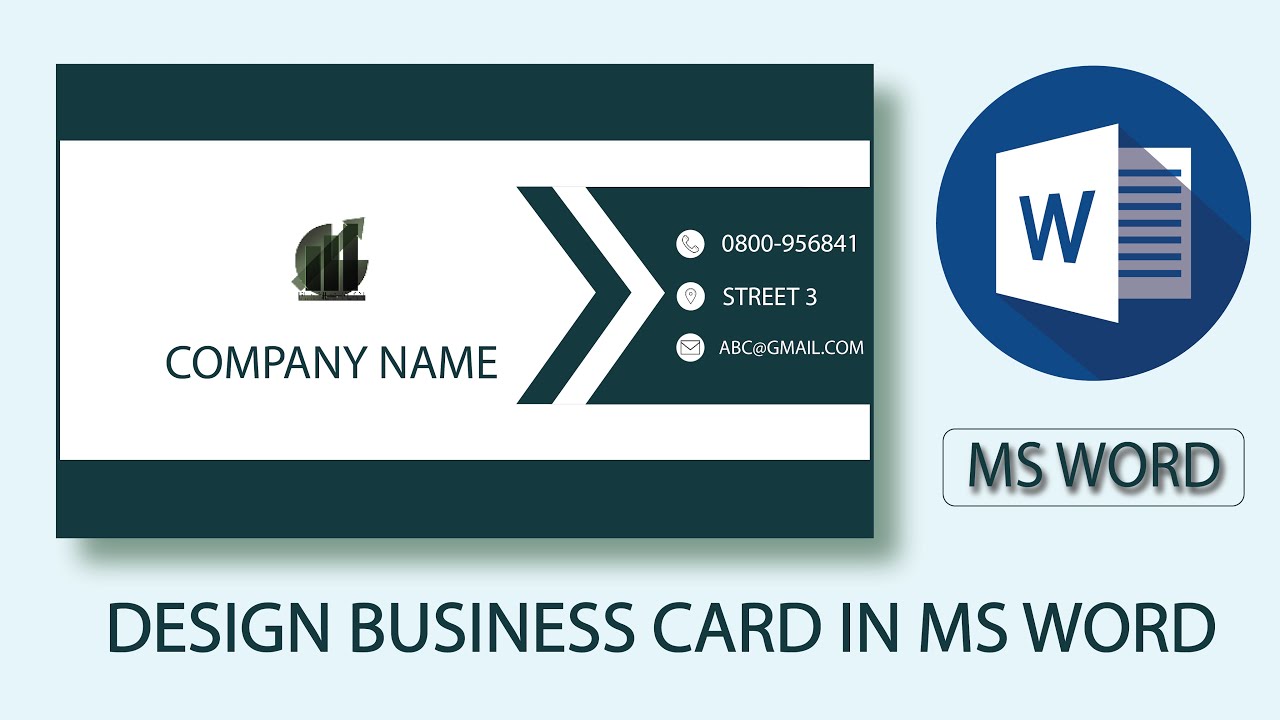 how to design business card in MS word | visiting card in MS word - YouTube
