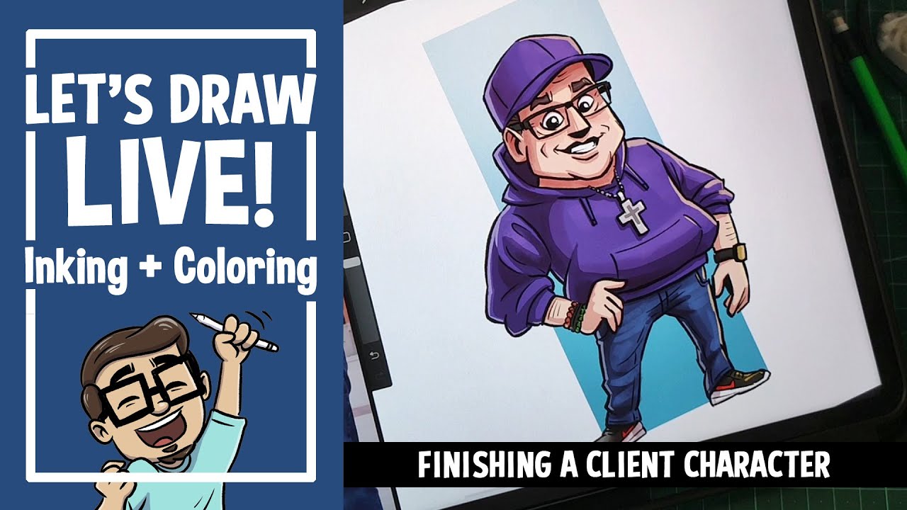 Let's Draw Live: Inking + Coloring a Client Character | Complete ...