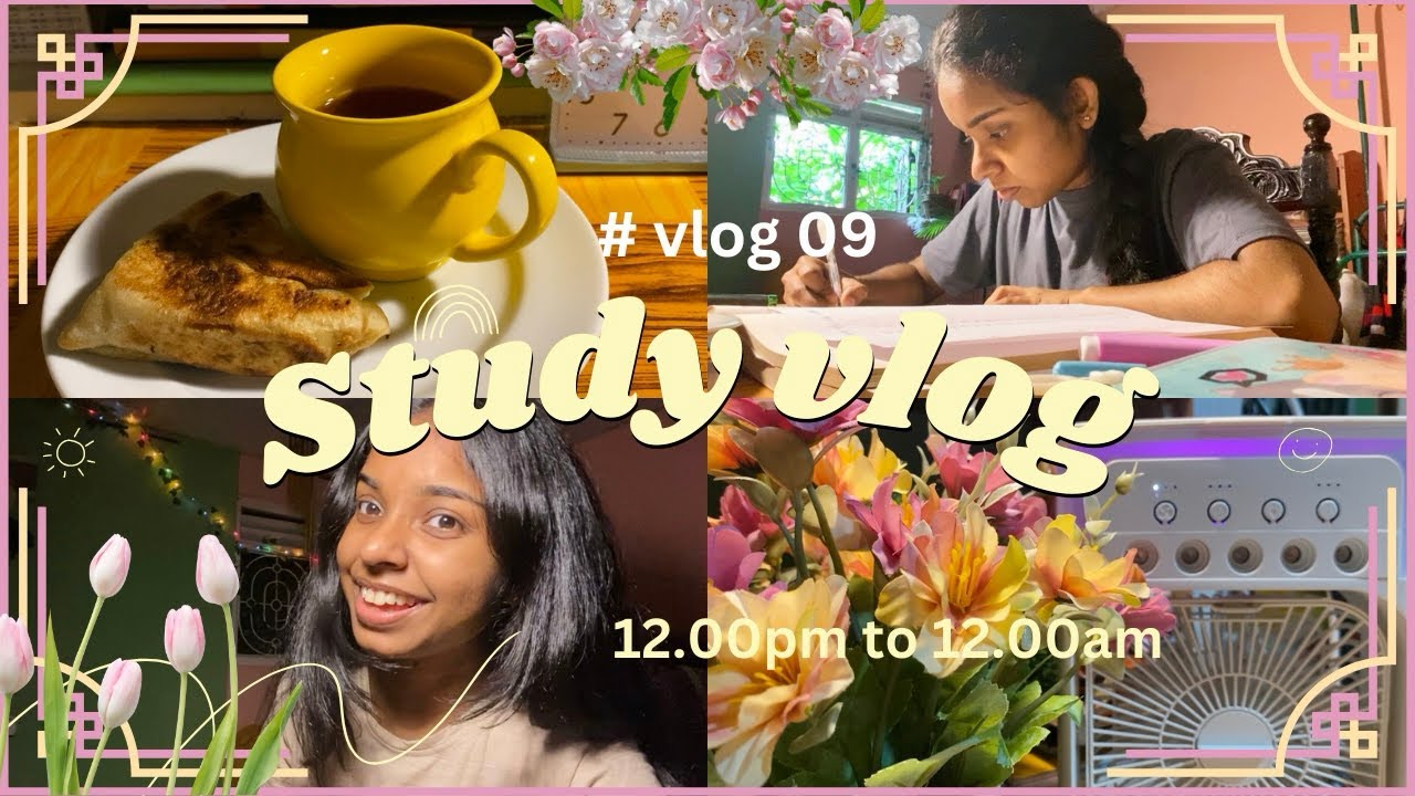 12.00pm🌞to 12.00am 🌝study vlog 🌷#study #motivation #vlog #sinhala productive study 🌸 - YouTube