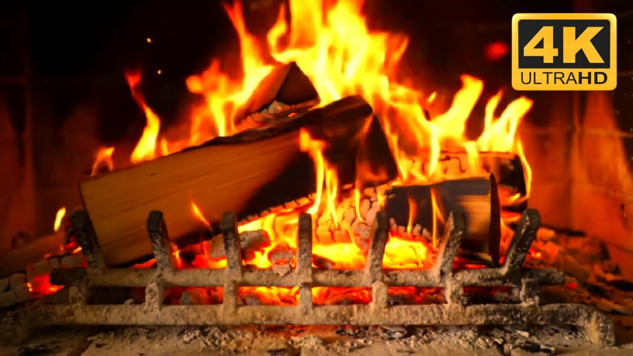 Cozy Fireplace Ambience 🔥Beautiful & Relaxing Fireplace with Crackling ...