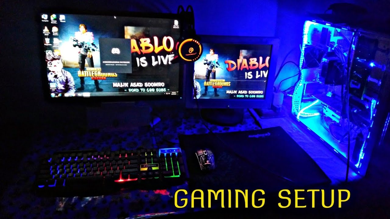 MY GAMING SETUP 1 PC DUO MONITOR SETUP - YouTube