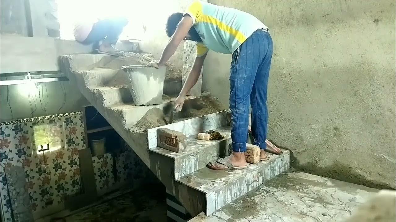 Construction Techniques of Stairs Tiles Installation_Anti Skid Front Stairs Tiles Fitting ...