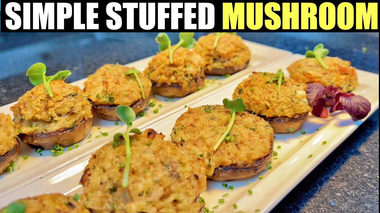 Simple Continental Appetizer for Trail🍄 || How to make Stuffed Mushroom ...