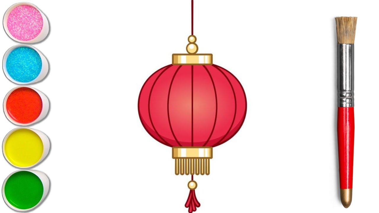 Learn how to draw A Chinese Lantern in an EASY way IN Rainbow Colors ...