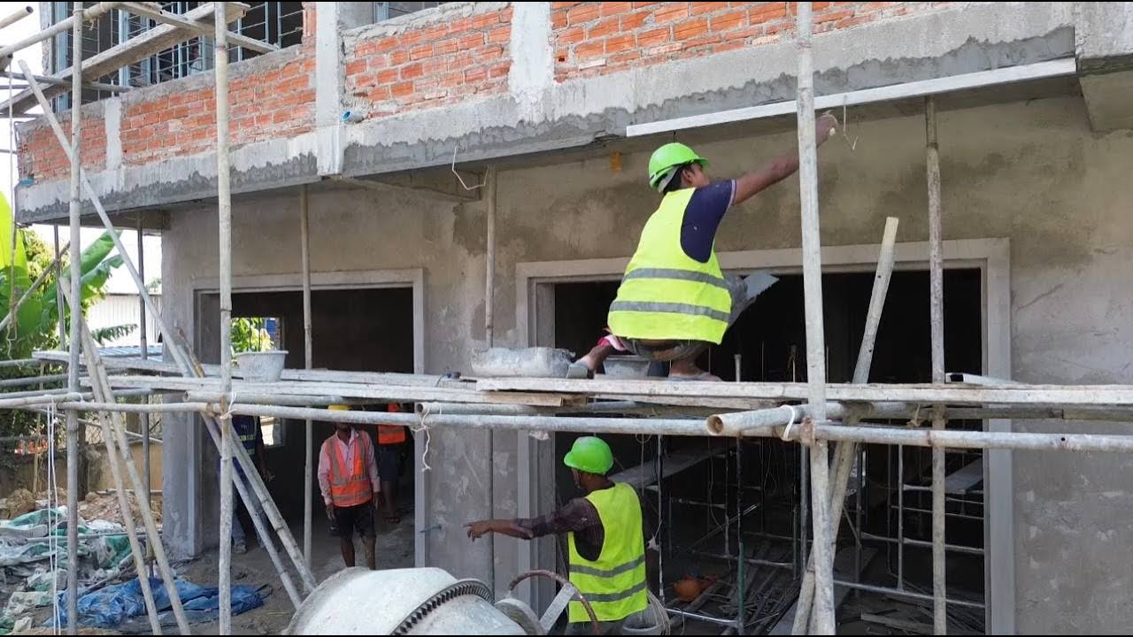 Amazing Techniques Construction Rendering Sand and Cement-How To Build ...