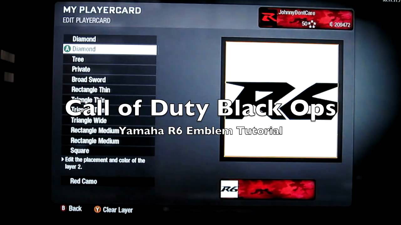 Yamaha YZF R6 Emblem: Call of Duty Black Ops Tutorial - YouTube