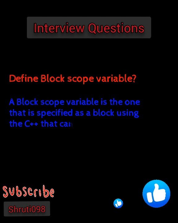 Block Scope Variable in C++ || shruti098 - YouTube