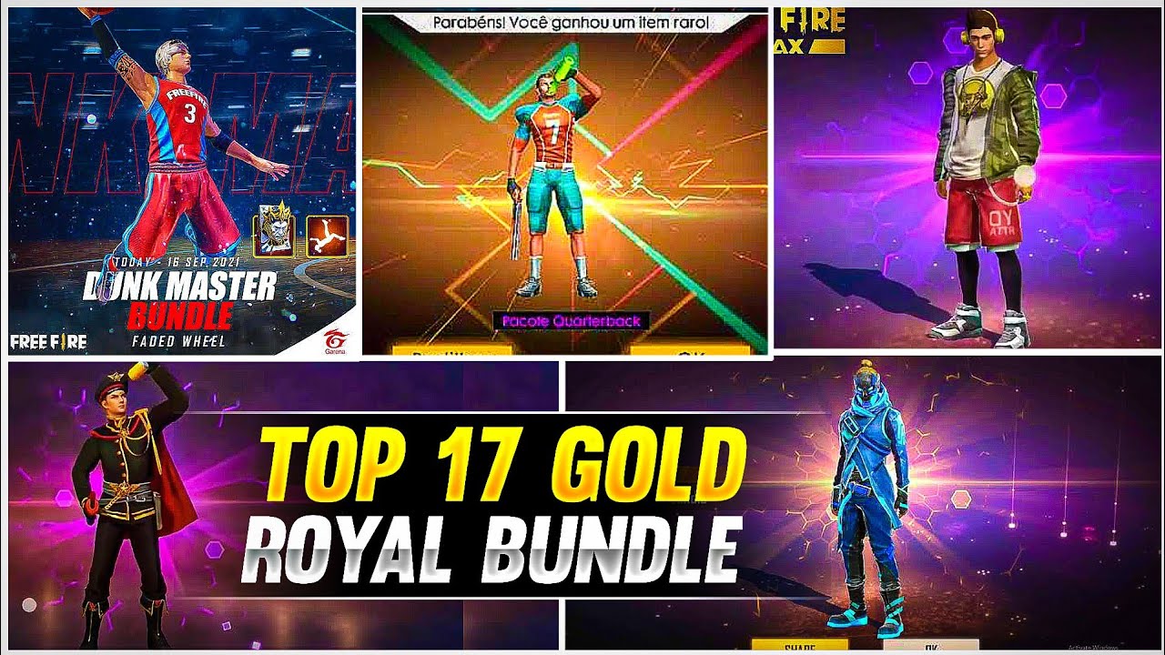 Top 17 gold royale bundles in free fire battleground | Free fire के कुछ ...