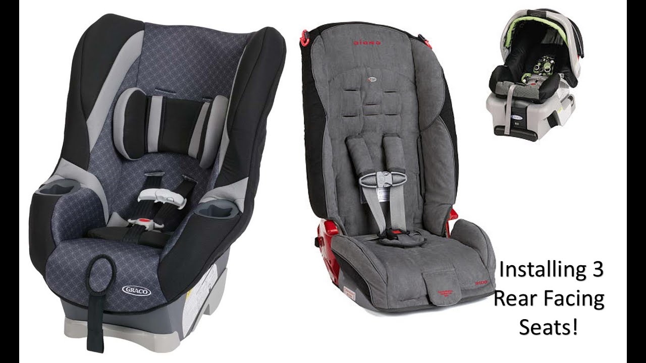 Car Seat Installation: 3 Rear-facing Seats in a Row - YouTube