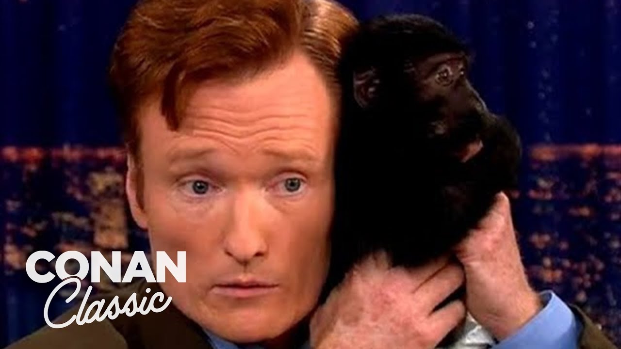 Conan Meets A Baby Monkey | Late Night with Conan O’Brien - YouTube