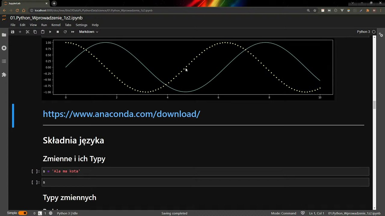 1 - Python w Data Science - Wprowadzenie - Python (1 z 2) - YouTube
