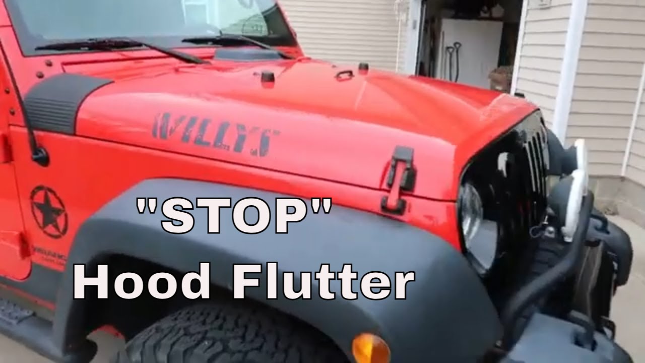How To Stop Hood Flutter on A Jeep Wrangler - JK - YouTube