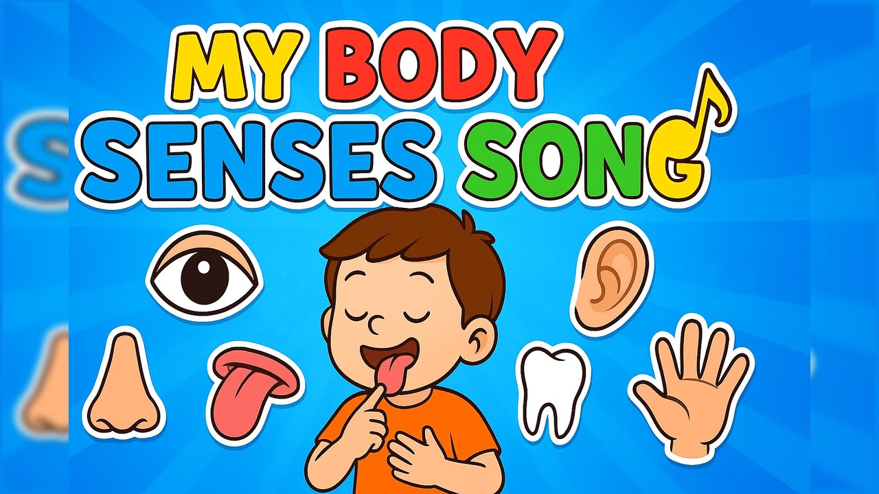 Five Senses Rhyme 👀👂👃👅 | Nursery Rhyme & Learning Song | Five Senses ...