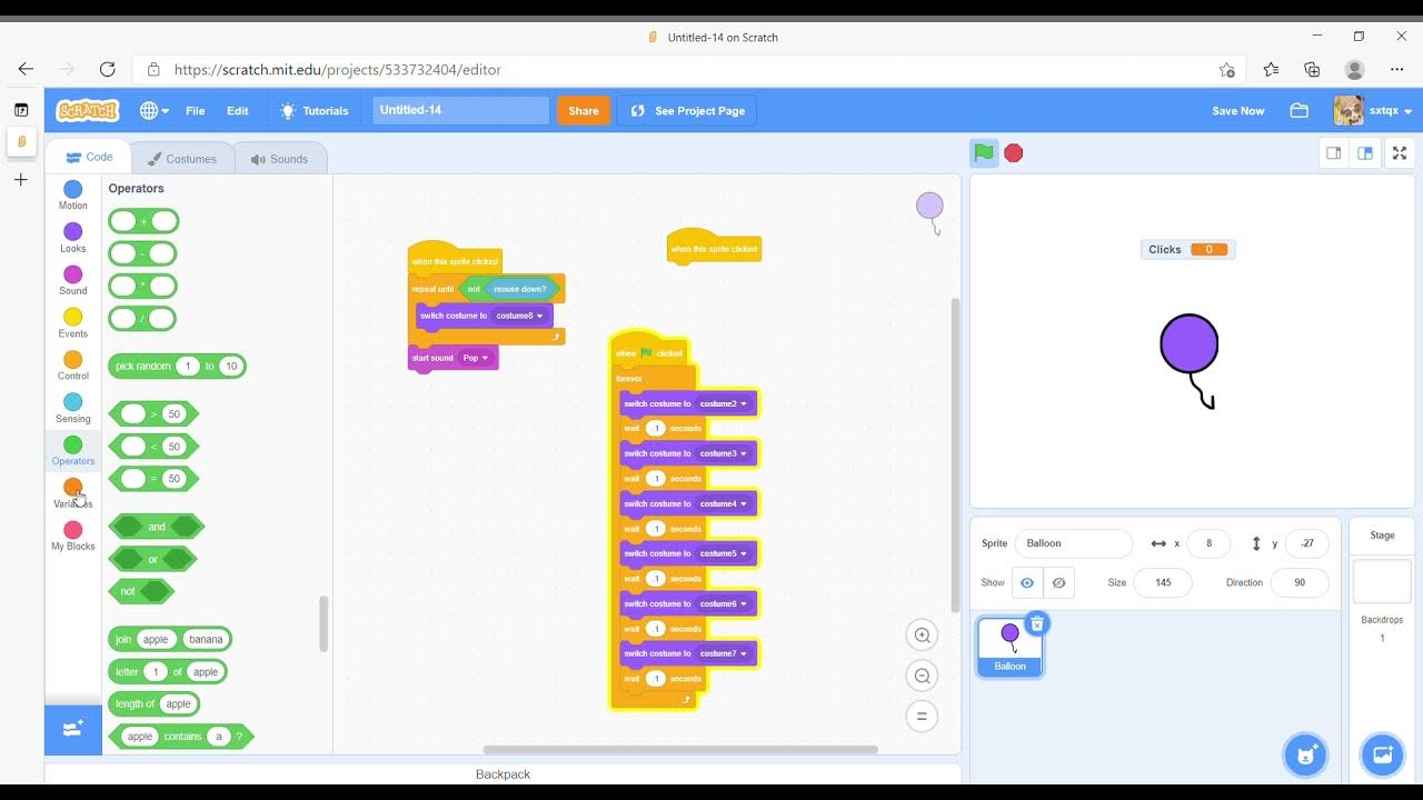 How to make a basic clicker game on scratch! - YouTube