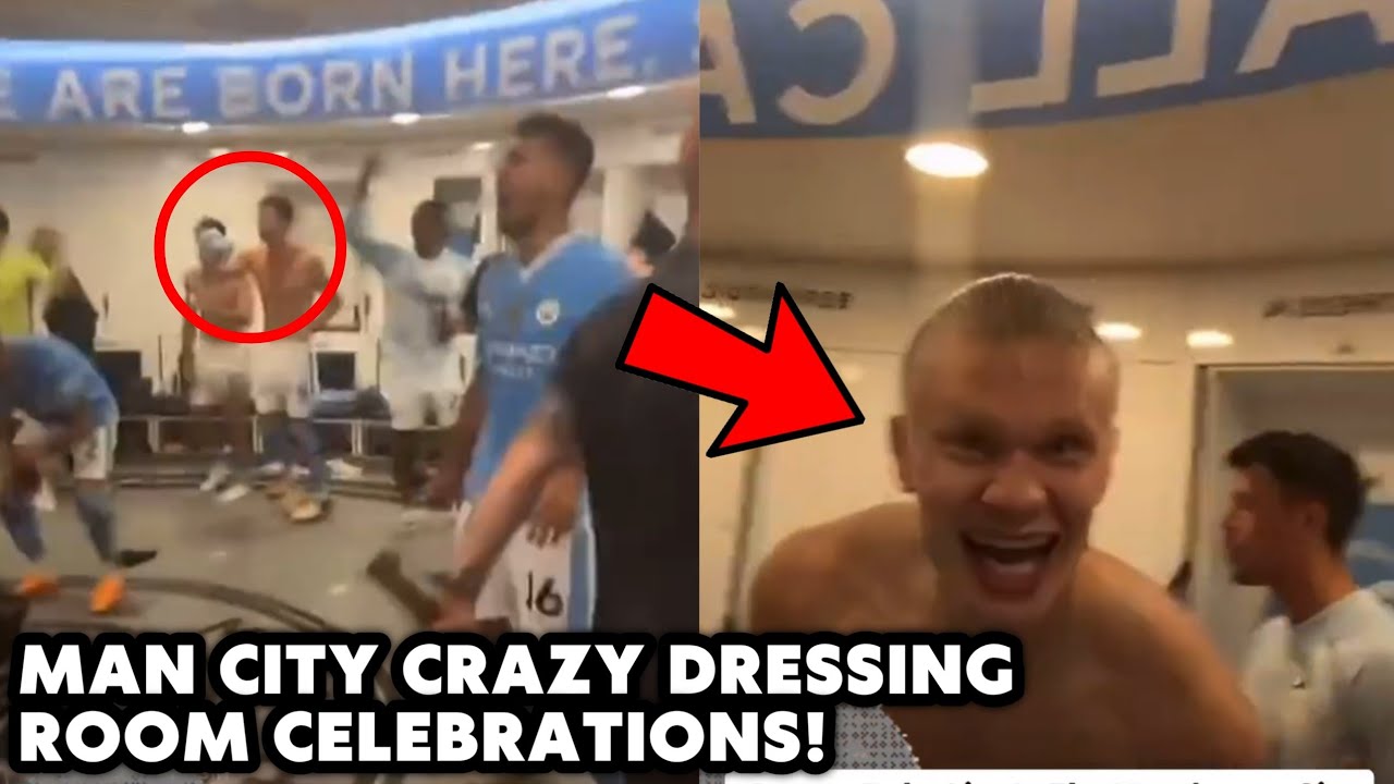 Crazy championship celebrations from the Manchester City dressing room ...