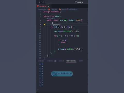 Label no Java For dentro de For, parando loop com break - YouTube