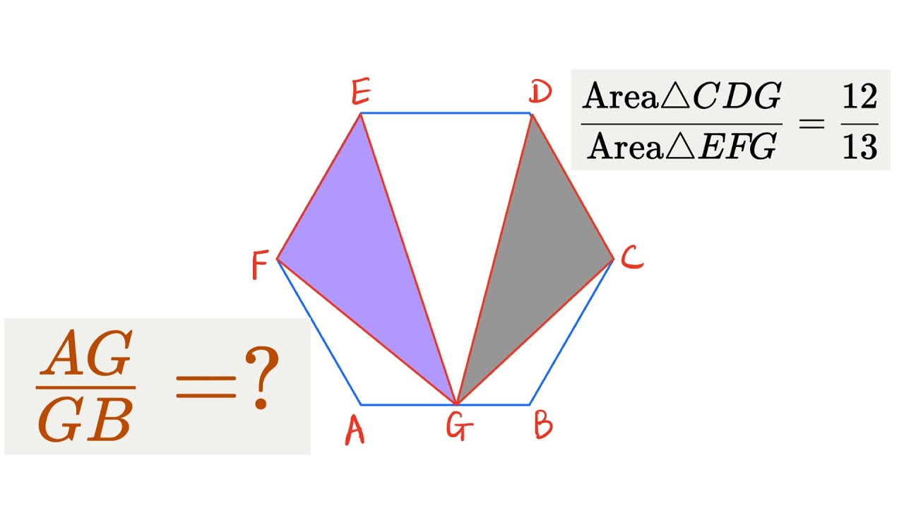 With Area Ratio of Two Shaded Triangles, Find the Position of G on the ...
