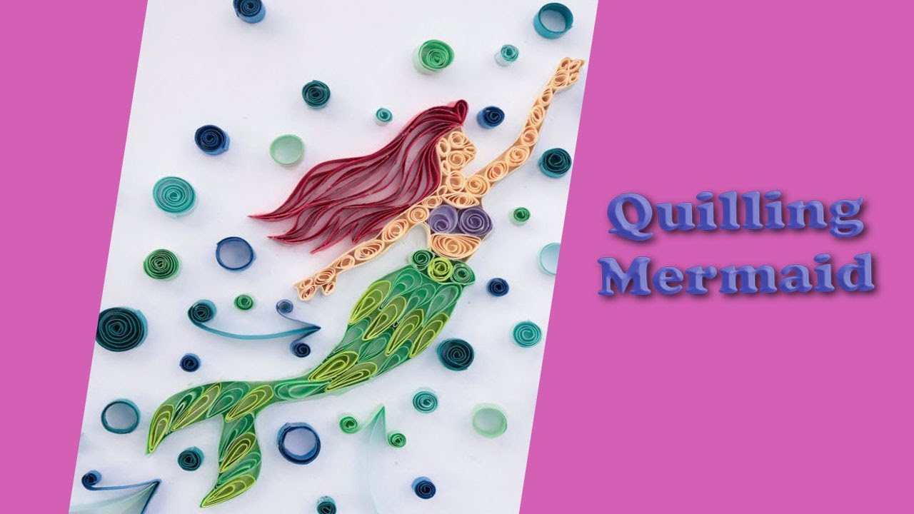 DIY || Quilling Paper Mermaid Wall Art || Wall Design || Siri Art&Craft ...