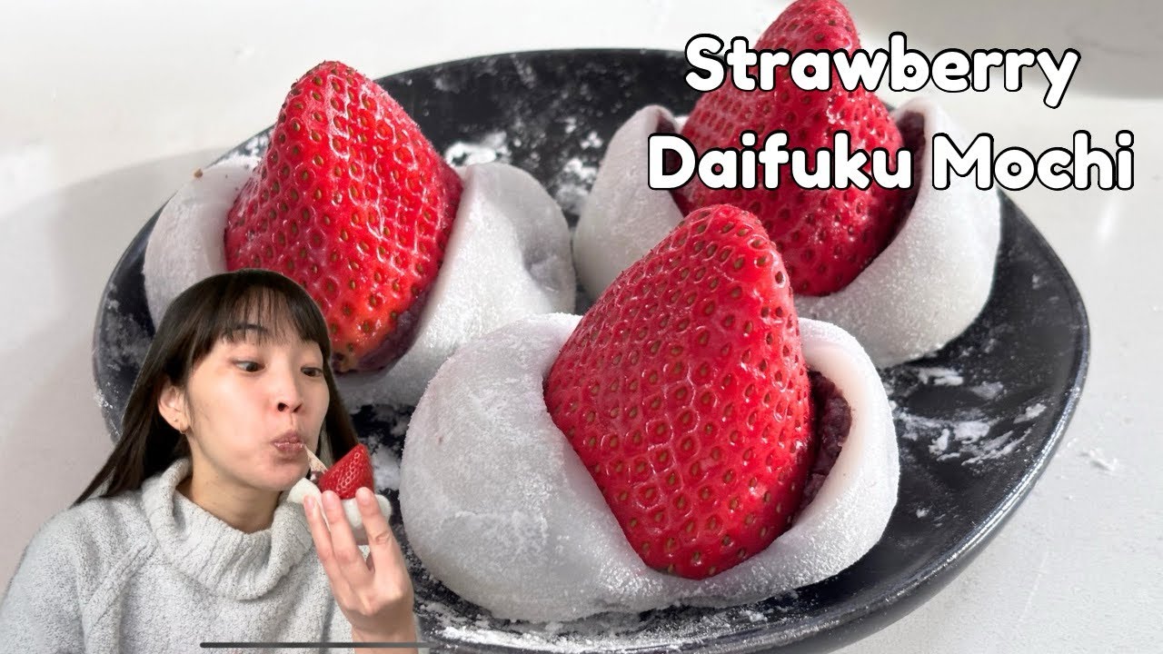 How to Make Ichigo Daifuku aka Strawberry Stuffed Mochi - YouTube