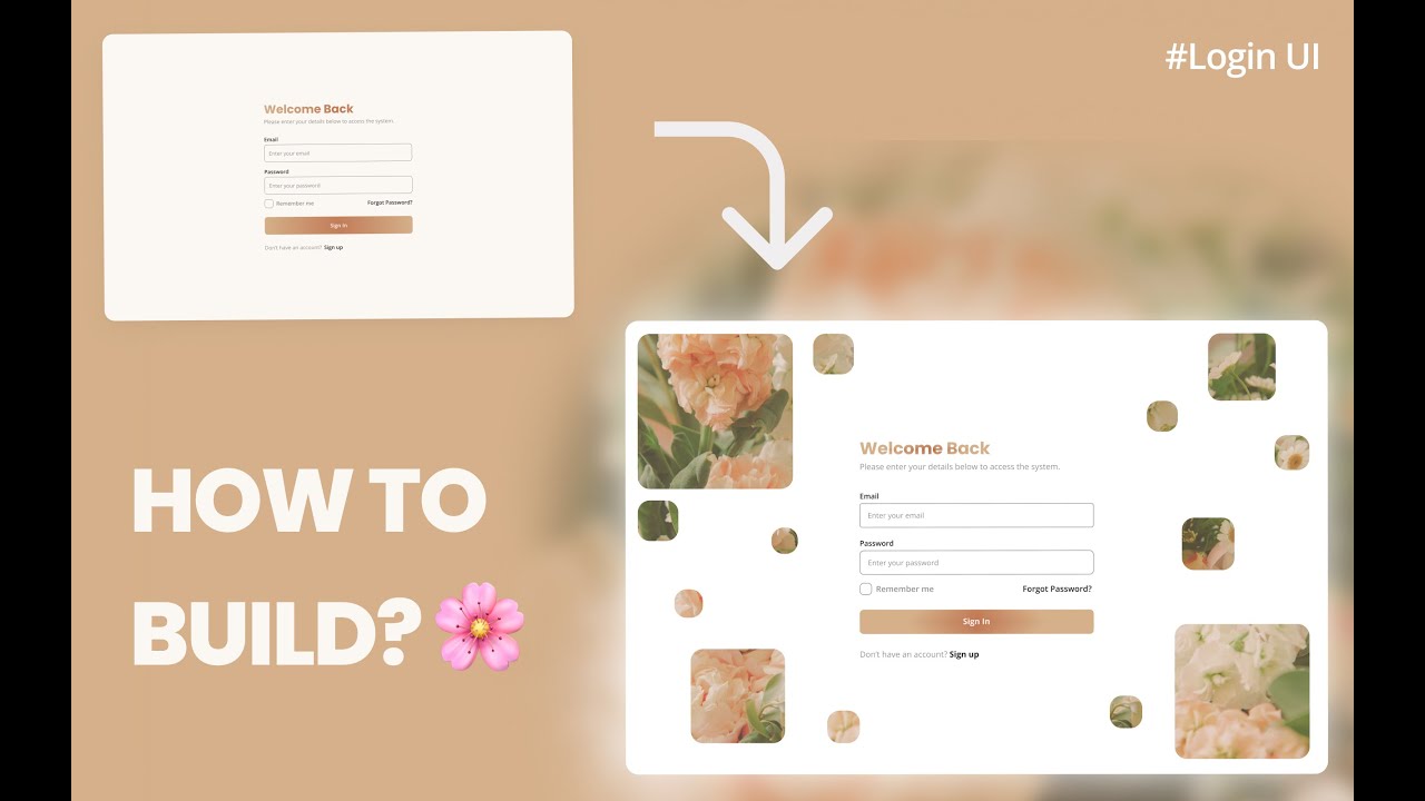 Login Form on the background of a flower kaleidoscope 🌸 - YouTube