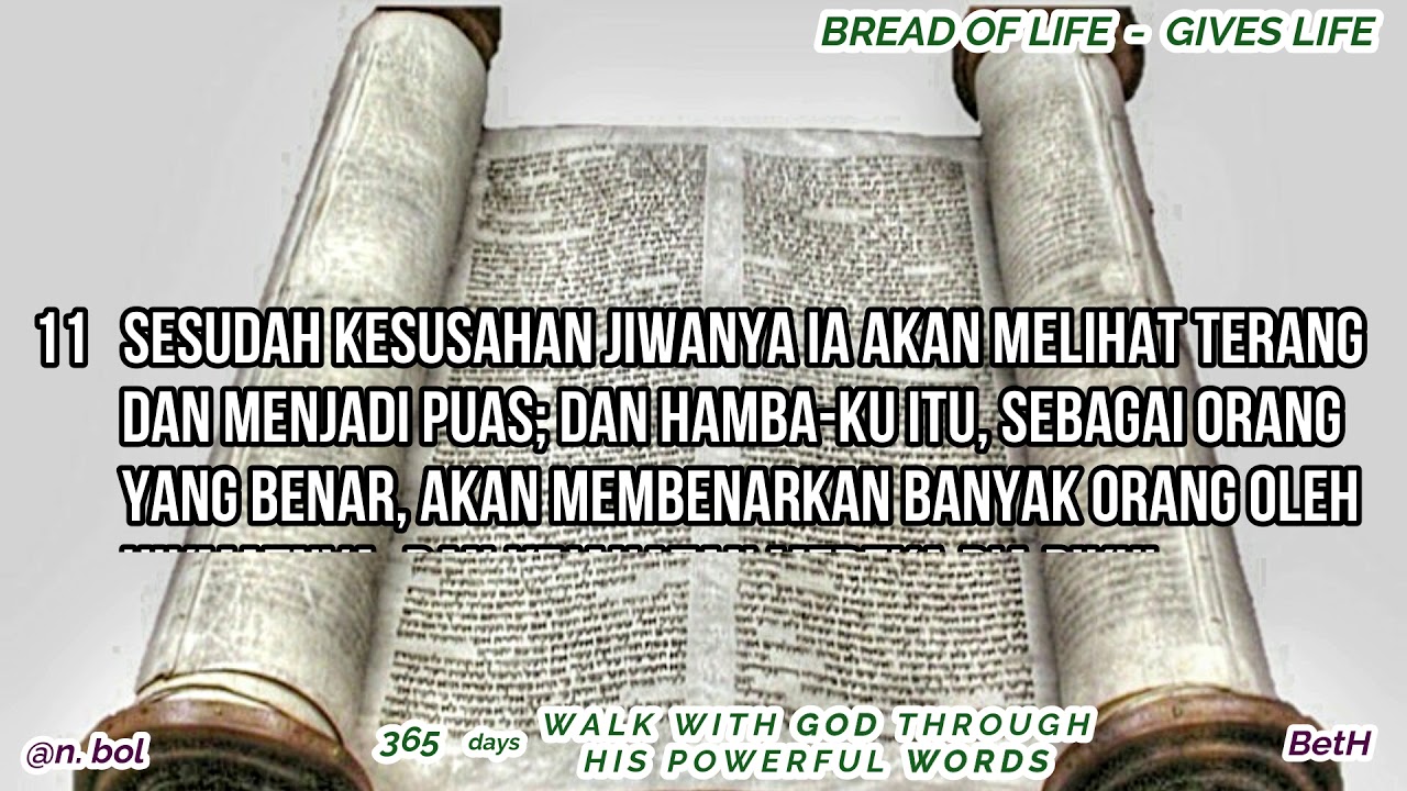 ALKITAB SUARA - DAY 292 (YESAYA 52 - 54) BREAD OF LIFE - YouTube