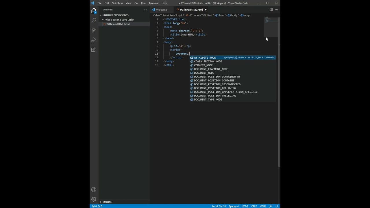 Java Script - 001 innerHTML - YouTube